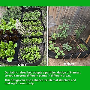 Fabric Raised Garden Bed, 128 Gallon 8 Grids Plant Grow Bags, 3x6FT Breathable Planter Raised Beds for Growing Vegetables Potatoes Flowers, Rectangle Planting Container for Outdoor Indoor Gardening