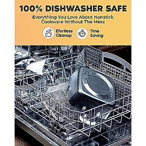 Granitestone 9.5 Inch Deep Frying Pan with Lid, 4 Pc Non Stick Deep Square Frying Pan Set with Steamer & Fry Basket, Large Frying Pan/Saute Pan for Cooking, Dishwasher/Oven Safe, 100% Non Toxic