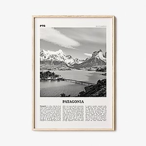 Patagonia Print Black and White, Patagonia Wall Art, Patagonia Poster, Patagonia Photo, Argentina, Chile, South America
