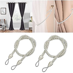 Tassel Curtain Ties Ropes for Thin or Thick Curtain Tiebacks Curtain Tie Backs for Curtains Curtain Holdbacks Curtain Holders for Drapes Curtain Holdback for Office Bedroom Home Essentials 2pcs