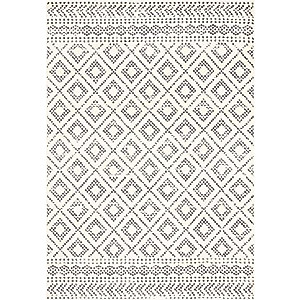 Abani Rustic Grey & Ivory Classic Area Rug, Moroccan Design Medallion Symmetrical 6' x 9' Living Room Carpet Rugs