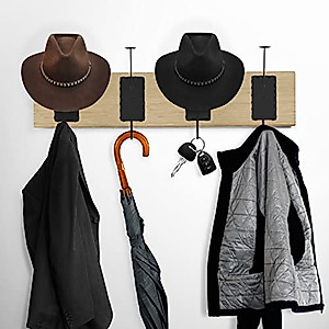 A.J. Boone Cowboy Hat Holder – Set of 2 Decorative, Wall-Mounted Hat Hooks – Heavy-Duty, Handcrafted, Iron Cowboy Hat Rack and Coat Rack for Storage and Display – Rustic Western and Farmhouse Décor