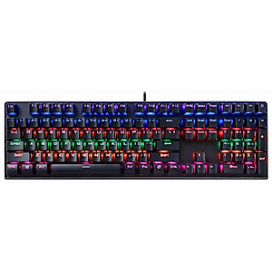 CHONCHOW Mechanical Gaming Keyboard, USB Wired RGB 108 Keys Gaming Keyboard Compact LED Rainbow Backlit Mechanical Gaming Keyboard for PS4 Xbox PC Gamer