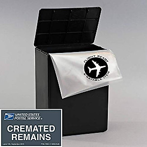 Airline Safe Plastic Temporary Travel Cremation urn for Human Ashes, TSA Approved for Airplane air Travel, Full Size Adult 200 Cubic inches, Funeral urn for Mail and Plane