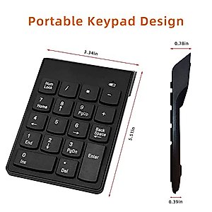SMOOTHCLUE Wireless Number Pad, Numeric Keypad 10 Key USB Keyboard, Financial Accounting Numpad for Laptop,Notebook,PC,Desktop,Surface Pro
