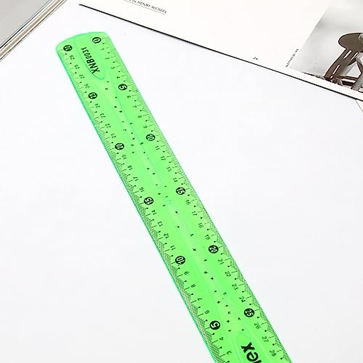 BELOWSYALER Flexible Ruler,2Pcs Color Flexible Rulers Soft Bendable Plastic Rulers Duals Scale Bendable Flexible Rubber Rulers Clear Straight Ruler
