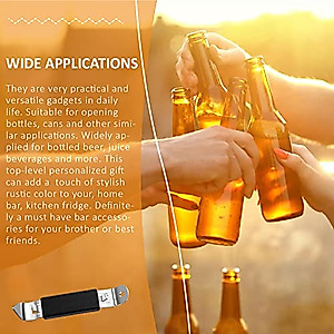 5 Pack Magnetic Bottle Openers Stainless Steel Flat Bottle Opener, Solid and Durable Beer Openers Small Bottle Opener Can Tapper with Magnet for Camping and Traveling