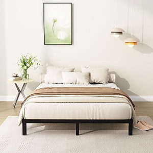 DiaOutro 9 Inch Queen Bed Frame Heavy Duty Low Profile Metal Platform No Box Spring Needed, Maximum Storage, Easy to Assembly, Noise Free, Black