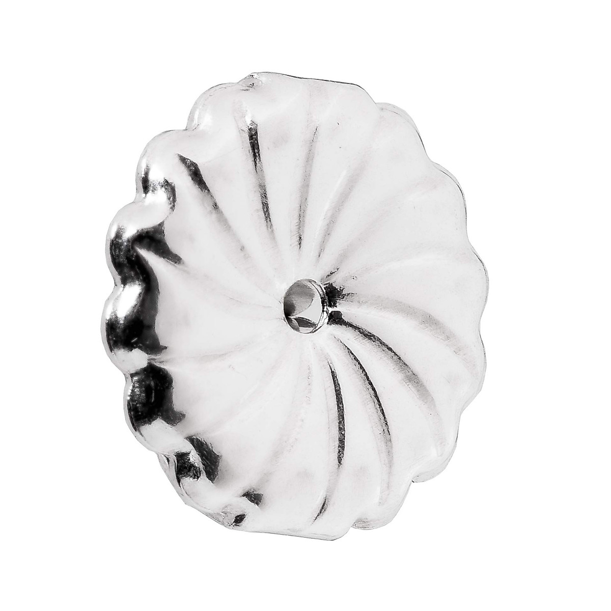 Sterling Silver and 14K Gold Filled Large Swirl Earring Backs Ear Nuts | 9.2 x 9.4 mm | Made in USA (Sterling Silver, 8 Pieces)