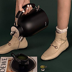 ASCOT Stainless Steel Electric Tea Kettle, 1.7QT, 1500W, BPA-Free, Cordless, Automatic Shutoff, Fast Boiling Water Heater - Black