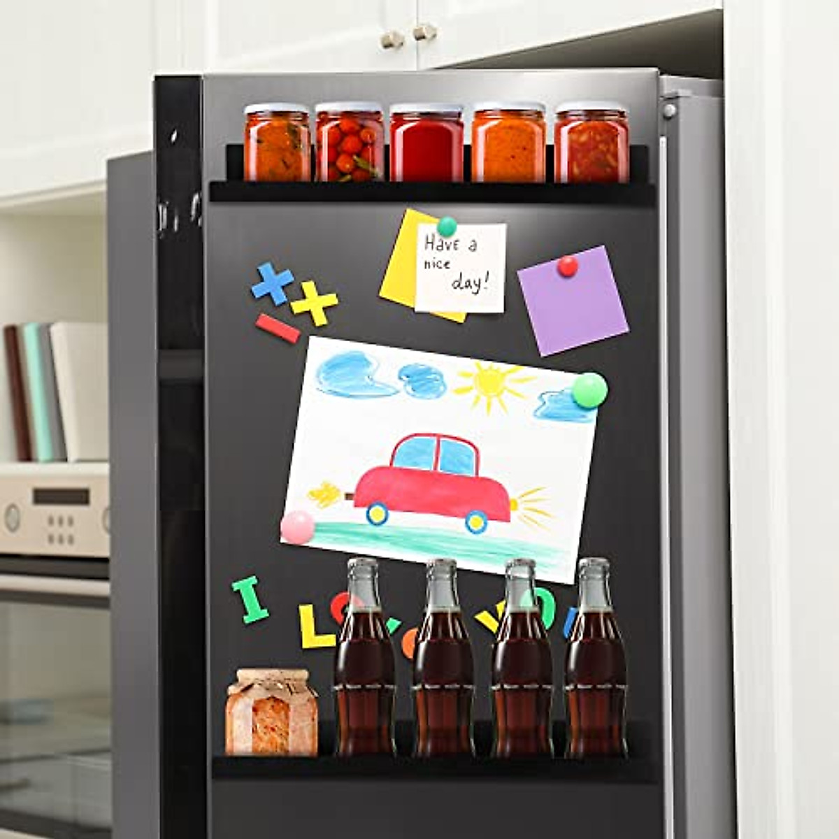 2 Pcs Magnetic Book Shelf for Whiteboard Magnetic Shelf Metal Floating Book Shelves for Kids Room Magnetic Book Display Shelf Magnetic Book Shelf for Kids Room Teacher Whiteboard Classroom (Black)