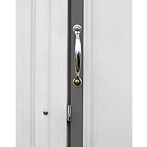 ARROW 6' x 5' EZEE Galvanized Steel Low Gable Shed Cream with Charcoal, Storage Shed with Peak Style Roof