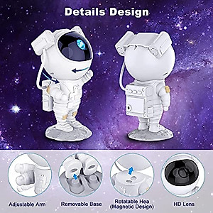 SFOUR Star Projector Galaxy Night Light,Kids Room Decor Aesthetic, Adjustable Head Angle,Gift for Kids Adults Home Party Ceiling Decor Christmas Gift (Astronaut)