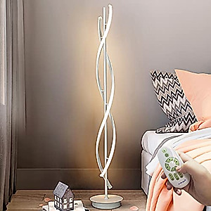 AooLiWang 61inch Height; 60W DNA Spiral LED Floor Lights;Art Interior Decoration Home Nordic Floor Lamp Standing Lamp for Living Room Lighting ; 3Color Remote Control Dimming (White)