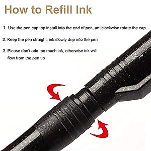 Alycoco Refill Hand Lettering Pens, 4 Size Black Ink Calligraphy Pen Brush Lettering Pens Markers for Beginners Writing, Card Making, Signature, Illustration, Design, Art Drawing