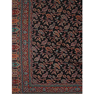 Weavers Villa Women's Pashmina Wool Blend Indian Handicraft Woven Shawls, Scarf, Wraps [Large Size: 40" X 80"]