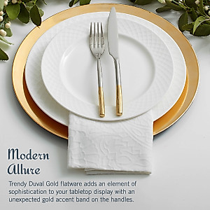 Mikasa Duval Gold Lines 18.0 Forged Stainless Steel 16 Piece Cutlery Set, Service For 4