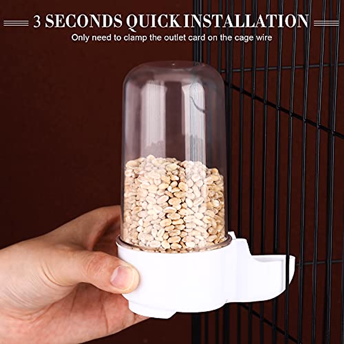 4 Pieces Automatic Bird Water Dispenser Bird Cage Waterer Feeder Bird Accessory Drinker Bottle for Hamster Parrot (Plain Color, 12 x 5.5 cm)