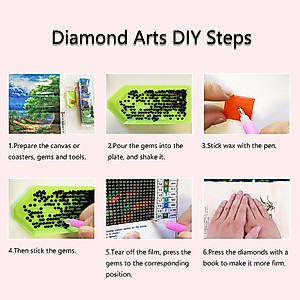 Muzagroo Art 4 Pack 5D Diamond Painting Kits for Adults DIY Drill Diamond Art Kits 4 Seasons Wall Art for Living Room Diamonds Arts and Crafts by Numbers for Beginners