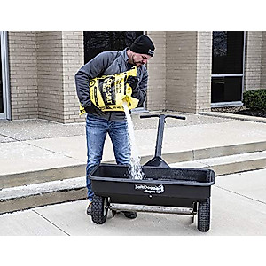 SaltDogg WB400 Professional 200 lb Capacity Walk Behind Drop Salt Spreader, Black