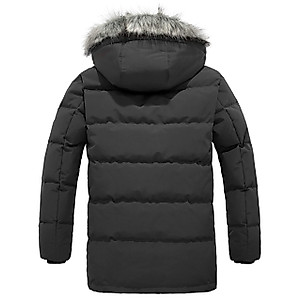 wantdo Men's Waterproof Winter Jacket Warm Coats Puffy Coats (Dark Gray, X-Large)