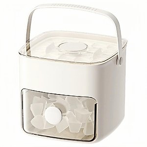 Portable Ice Maker, Countertop Ice Cube Machine with Clear Window, White