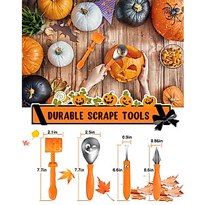 Fenvella Pumpkin Carving Kit for Kids with Hammer, 25 PCS Pumpkin Carving Tools Heavy Duty Stainless Steel Pumpkin Carver Set, Halloween Pumpkin Carving Stencils, Safe Carving Tools Kit for Adults