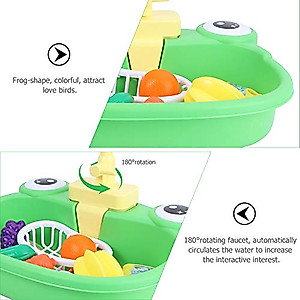 iplusmile 1 Set Grey Multifunctional Brids Automatic Play Pratical Medium Parrots with Supplies Budgie Sink Shower Accessory Toy Accessories Bath Small Toys Cockatiel Parrot Parakeet of
