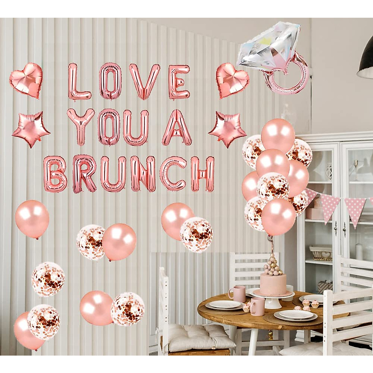 BTXLHAOHE Love You a Brunch Balloons Banner Bridal Brunch Party Decorations Supplies Bachelorette Party Bridal Shower Party Decor Supplies