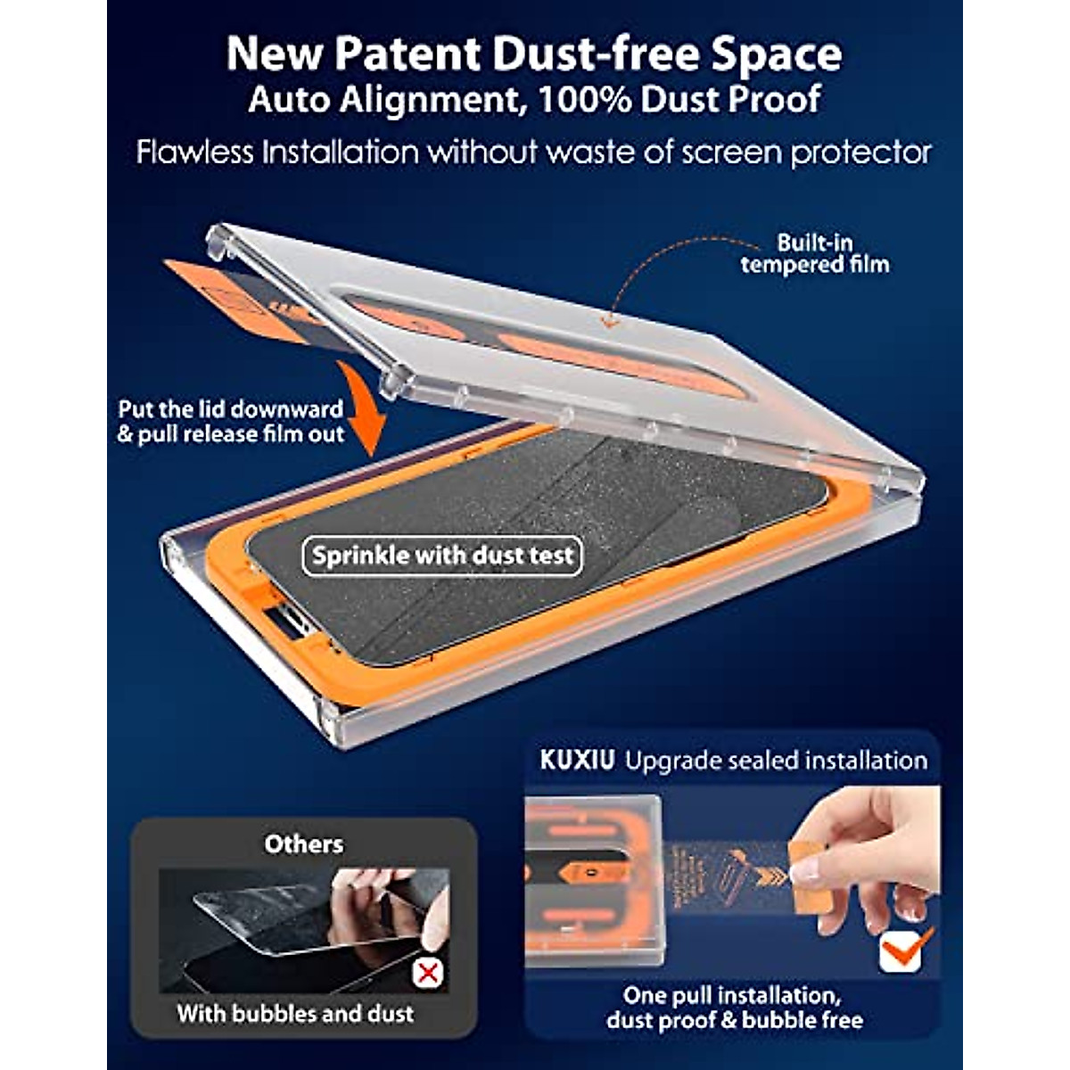 KU XIU Privacy Screen Protector Compatible with iPhone 14 Pro Max 6.7 Inch, 2 Pack Full Coverage Anti Spy Private Tempered Glass Film [2023 Dust-Free Install] 9H Hardness, Bubble Free, Case Friendly