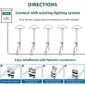 Lumina Lighting® 3W Landscape Path Lights - Low Voltage Cast-Aluminum Outdoor Pathway Light and Area Light 3000K - 12V Waterproof - G4 LED 3W Lighting for Yard Garden Pathway (Black, (8-Pack))