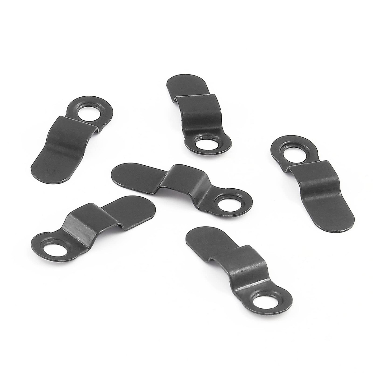 Unlorspy 50 PCS Picture Frame Turn Buttons Metal Bow Shape Photo Frame Backing Clips Hardware with Screws for Hanging Pictures, Drawing, Photos, Crafts (1Inch ,Black)