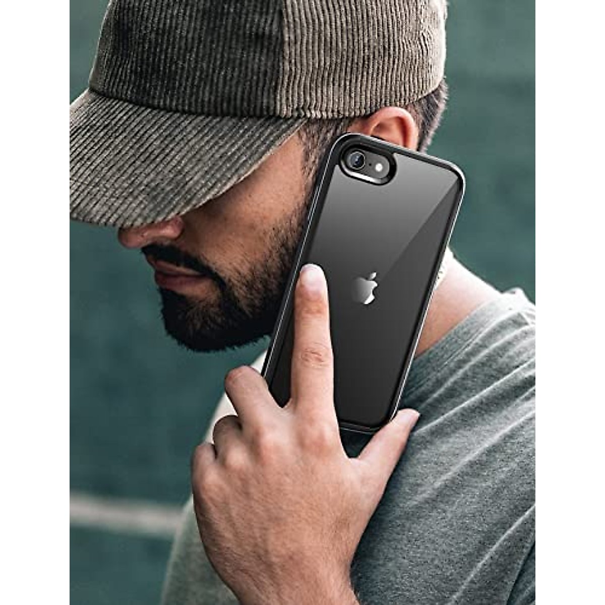 SUPCASE Unicorn Beetle Edge Series Case for iPhone SE (2020/2022) /iPhone 7 /iPhone 8, Slim Frame Clear Case with TPU Inner Bumper & Transparent Back (Black)