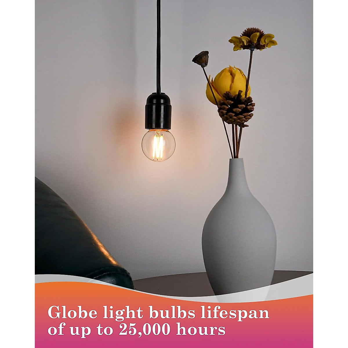 demovibe LED Globe Light Bulbs, G16.5 LED Bulb 60W, Dimmable Edison Bulbs Soft White 2700K, E26 Base Bulb 600 Lumen, Light Bulbs for Pendant, 6 Pack