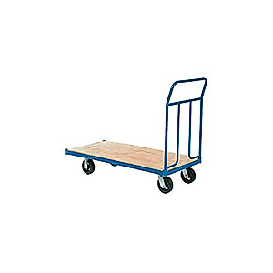 Global Industrial Wood Deck Platform Truck w/Removable Handles, 2400 Lb. Capacity, 6" Mold-On Rubber Wheels
