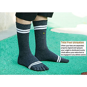 MWMart Toe Socks 5 Pack Women Men Cotton Socks Crew Five Finger Socks Running Athletic for Men Women