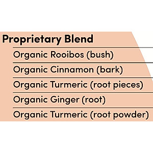 Organic Anti Inflammatory Turmeric Ginger Tea - AIP diet, Whole 30, Paleo friendly, Golden Tonic Herbal Blend - Ayurvedic rooibos herbs, 100% Organic Gluten-Free