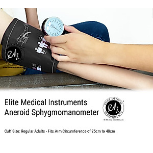 EMI EBE-340 Sprague Rappaport Stethoscope with Black Aneroid Sphygmomanometer Manual Blood Pressure Cuff Set (Lilac/Black)