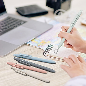 Lanxivi 5PCS Gel Pens Quick Dry Ink Pens Black Refill with 10 Additional Refills 0.5mm Fine Point Premium Retractable Ballpoint Pens