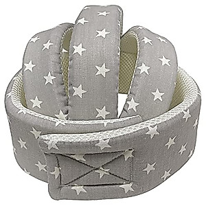 Ocanoiy Baby Safety Helmet Toddler Children Headguard Infant Head Cushion Protective Harnesses Cap Soft Adjustable Kid Safety Hat Head Protector (Gray Star)