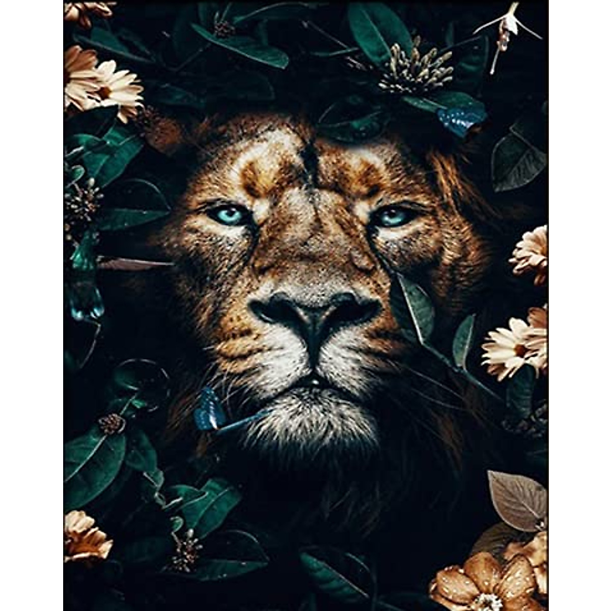Animal Prints Wall Art Decor for Living Room, Safari Pictures Wall Decor for Bathroom, Safari Posters for Wall with Lion, Leopard,Elephant,Gorilla (8"x10" Unframed)