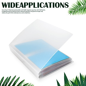 Tecmisse Index Cards Holders, 3 x 5 Inch Flash Cards Notecards Organizer, Holds 160 Pieces Cards, Clear Plastic Index Cards Pockets for Study Cards, Recipe Cards and Note Cards