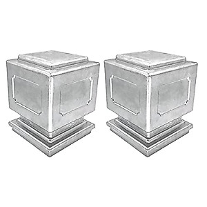 EKSED Fence Post Cap, Acorn Top Fence Finials, Aluminum Railing Cover for Villa Stair, Mailbox, Deck, Dock, Piling Caps, 4Pcs,160x160mm