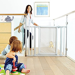 Munchkin® Vibe Baby Gate, Turn Key Mounted Safety Gate for Stairs, Hallways and Doors, Walk Through with Door, Mesh and Steel, Silver Ice , 29x40.5 Inch (Pack of 1)