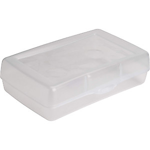 Sparco Clear Plastic Pencil Box Storage Case
