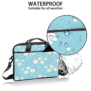 Lily Flower Dots Laptop Computer Bag Waterproof Shoulder Messenger Bag 13-15 inch Durable Laptop Tote Bag with Shoulder Strap Handle Lightweight Crossbody Briefcase