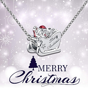 TCHYUN Sleighing Santa Claus Christmas Birthday Sale Cheap Collection Polished Rose Gold Mom Sister Silver Plated Birthstone Crystal Beads Charms for Bracelets