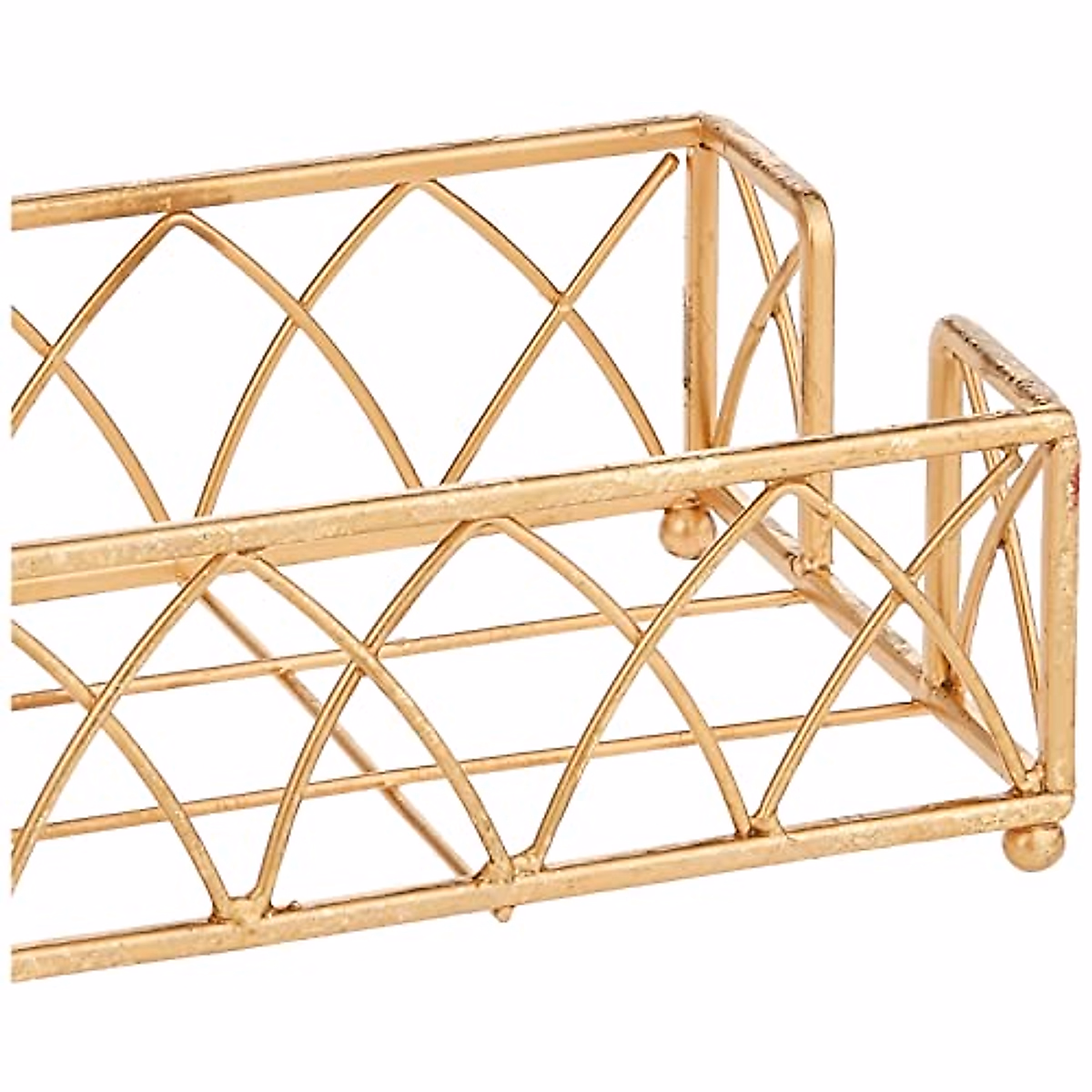 Boston International Arch Design Guest Towel Napkin Holder Caddy, 9 x 5.25-Inches, Gold Leaf