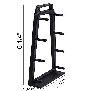 Black Knife Display Stand Rack Holder Organizer For 4 Medium To Large Pocket Or Fixed Blade Knives - Holds Four Blades - Wall Mount Or Sit On Flat Surface