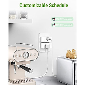 Aubess Smart Plugs with Energy Monitoring, Smart Plugs That Work with Alexa & Google Assistant, Smart Home Wi-Fi Outlet with 7 Days Programmable Timer, Powerd by VeSync APP, 10Amp, 1200W Max, White